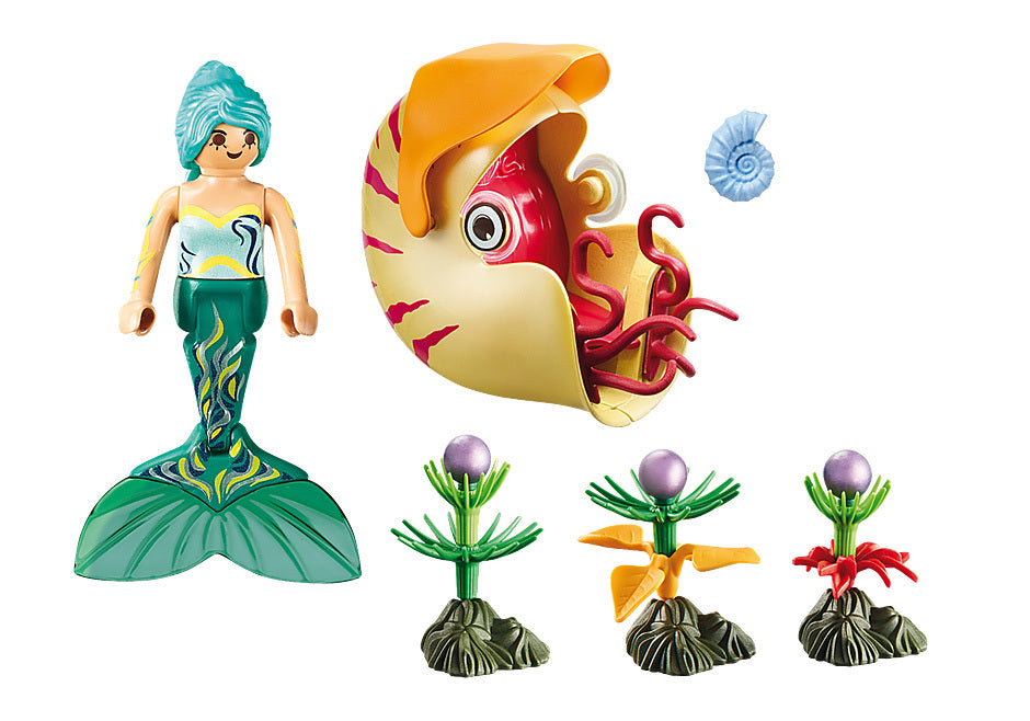 Playmobil - Mermaid with Sea Snail Gondola - 70098 at Bunyip Toys.
